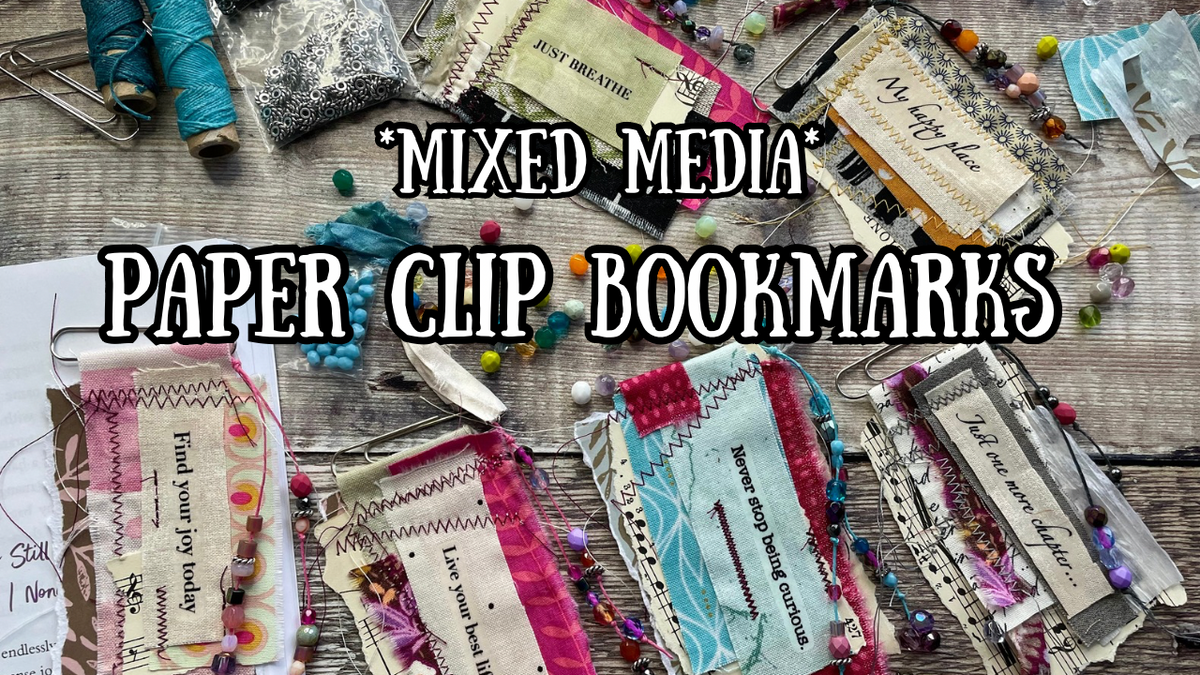 Paper clip collage cluster bookmark with beaded tassel – BluebellHillCrafts