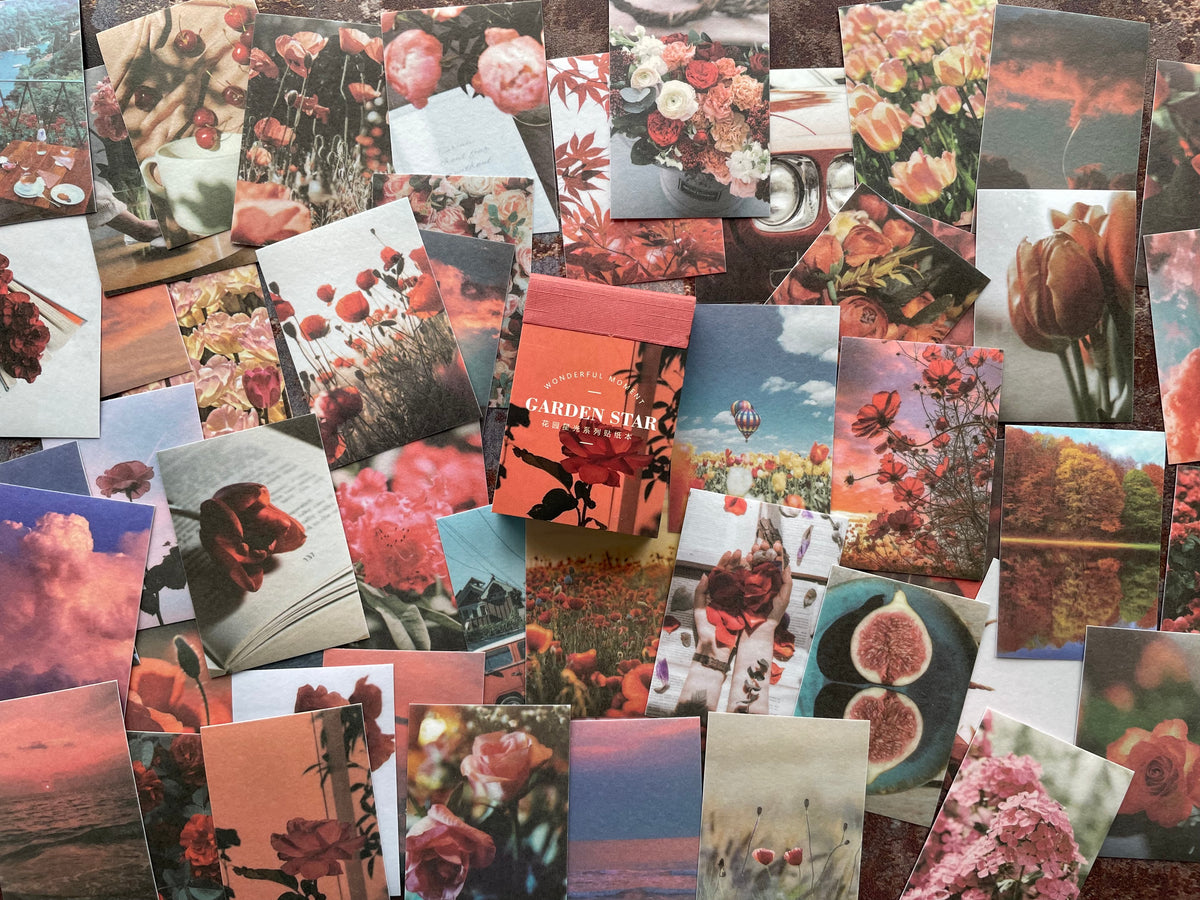 50pcs floral sticker booklet for journaling and paper crafts ...