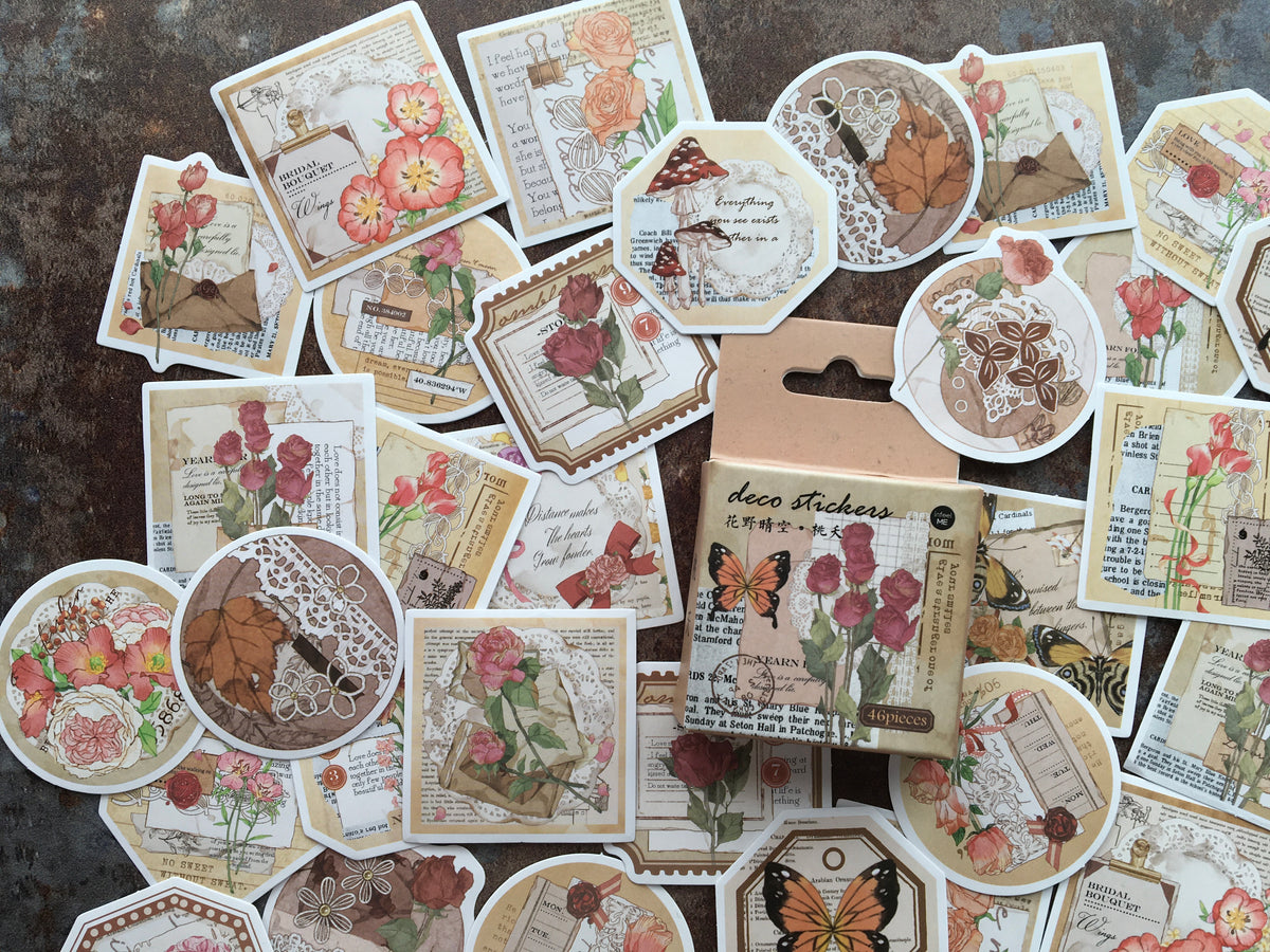 Autumn florals sticker box for journaling, scrapbooking and paper ...