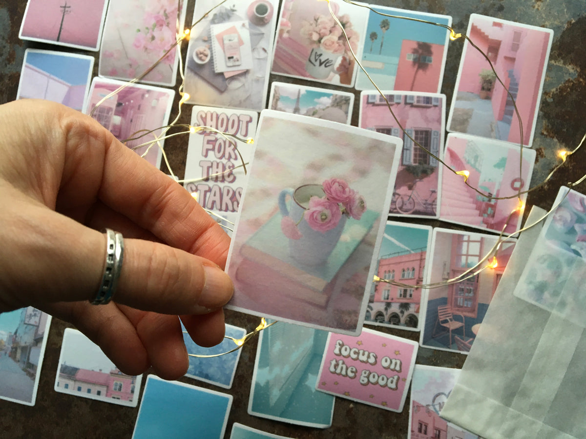 'Pastel pink & turquoise blue' sticker collection for journaling or ...