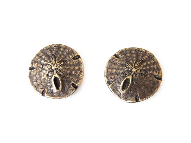 Sand dollar button by TierraCast in oxidised brass finish ...